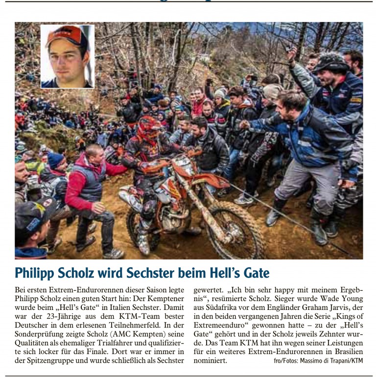 Philipp Scholz wird Sechster beim Hell’s-Gate in Italien | AMC Kempten e.V. Ortsclub im ADAC
